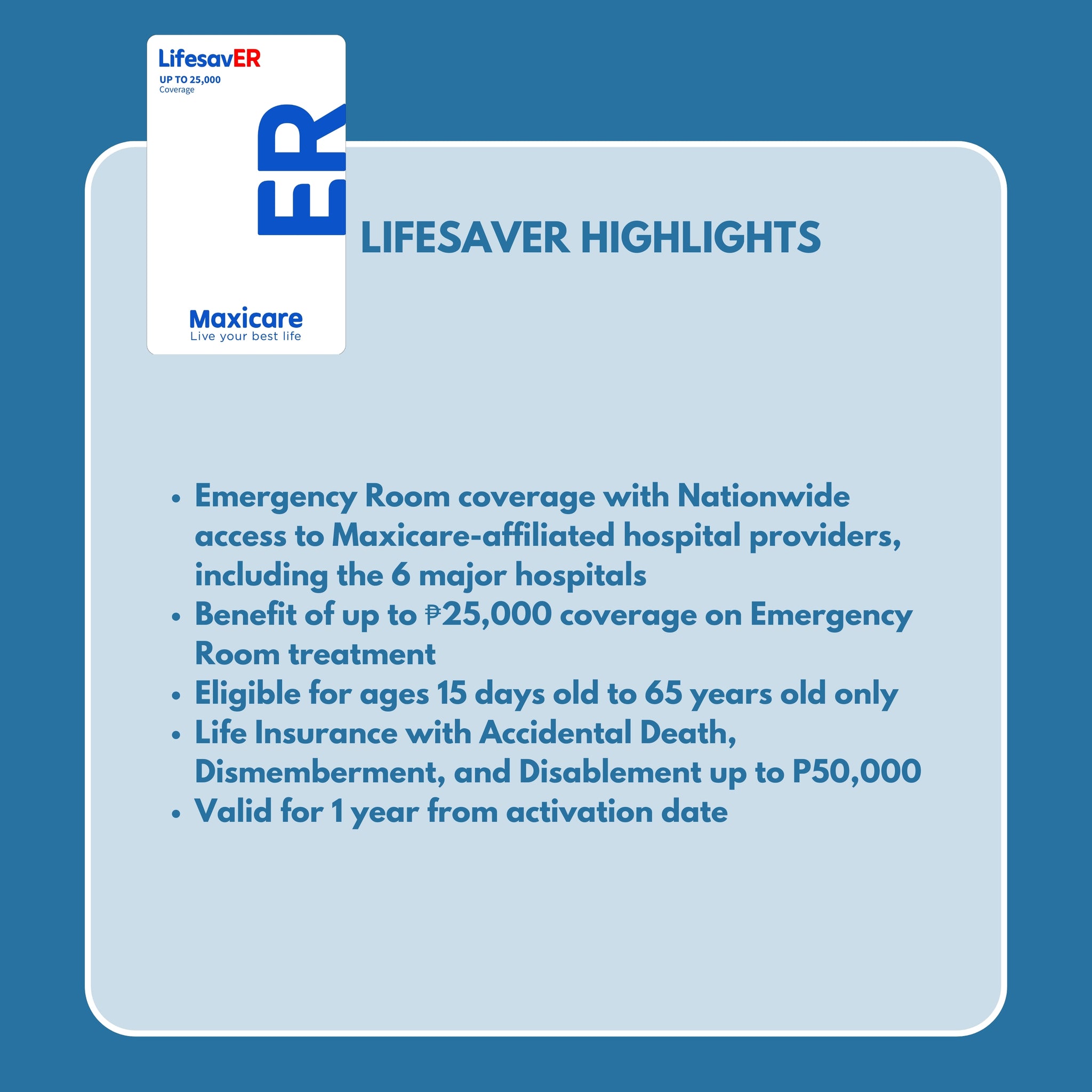 Maxicare LifesavER - Outpatient Emergency coverage in Maxicare partner