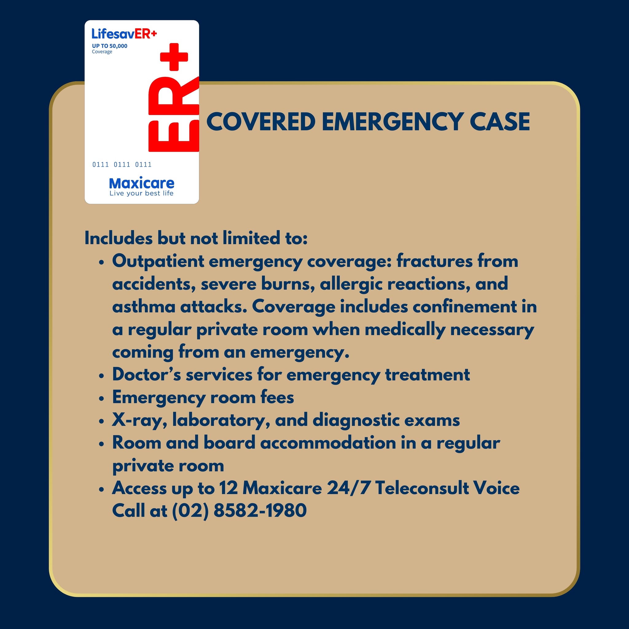 Maxicare LifesavER+ - Emergency coverage leading to confinement throug